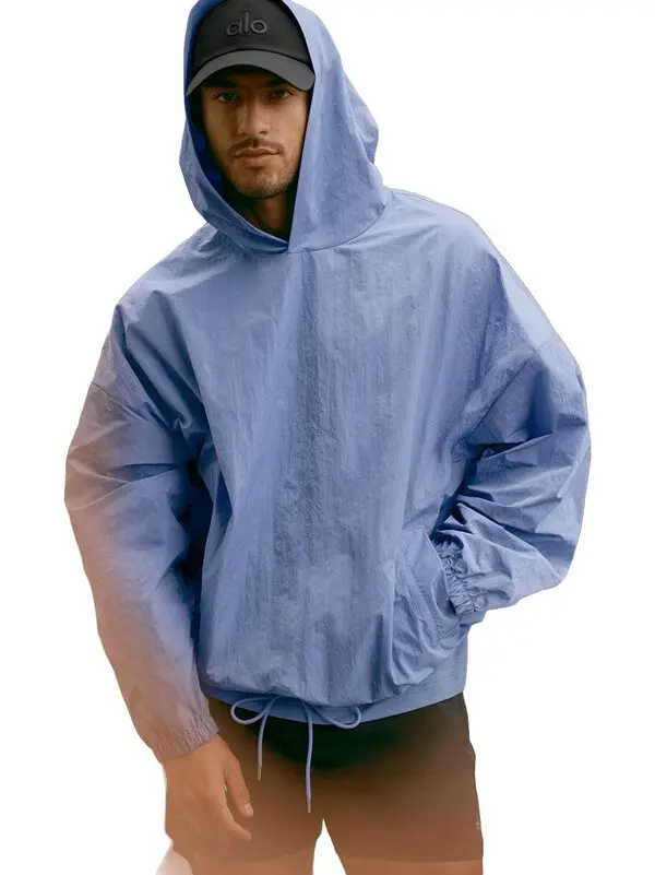 Alo Yoga Axis Hooded Pullover Top - Provence Blue