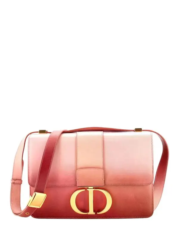 Dior 30 Montaigne Flap Bag Gradient Leather Shoulder Bag - Red