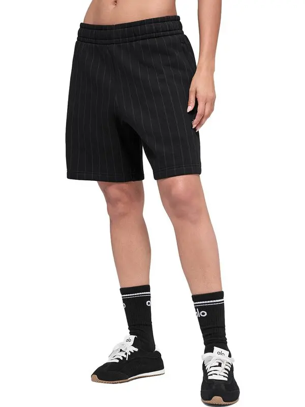Alo Yoga 7" Pinstripe Short - Black Pinstripe