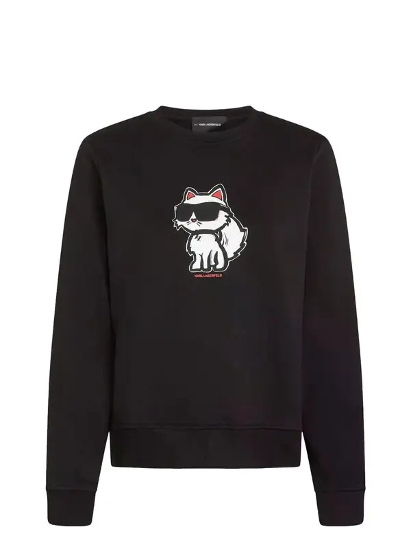 Karl Lagerfeld Ikon Choupette Sweatshirt - Black