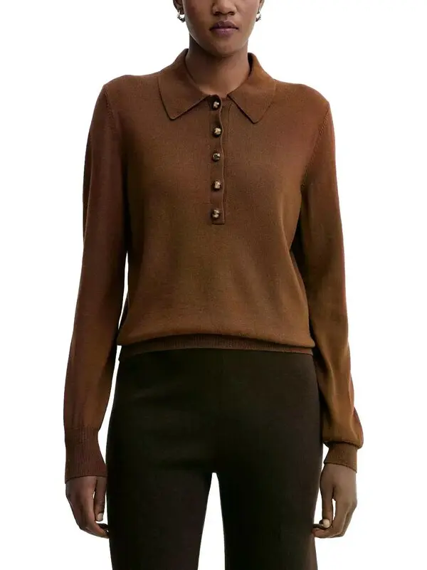 SESSUN Merino Wool Knitted Top - Brown