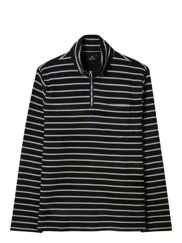 Paul Smith Striped Zip-up Sweater - Blue
