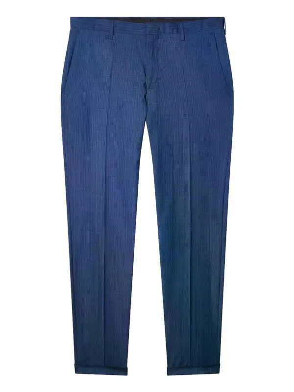 Paul Smith Pinstripe Wool Trousers - Blue