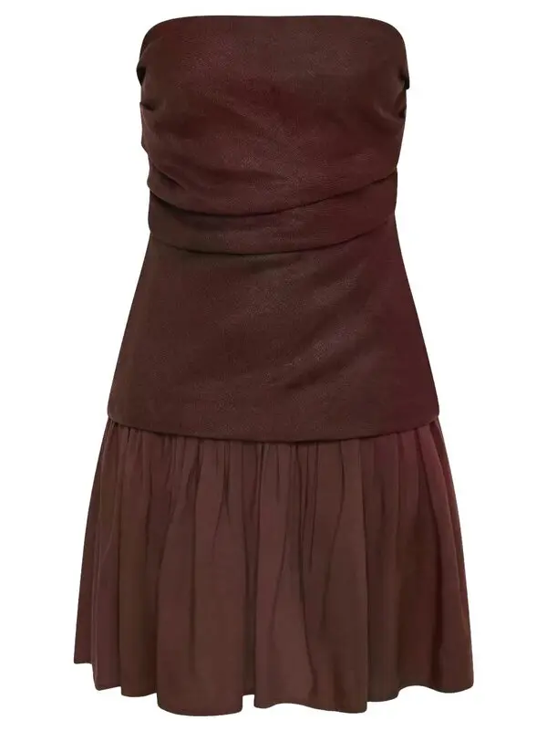 Faithfull The Brand Hedy Square-neck Mini Dress - Brown