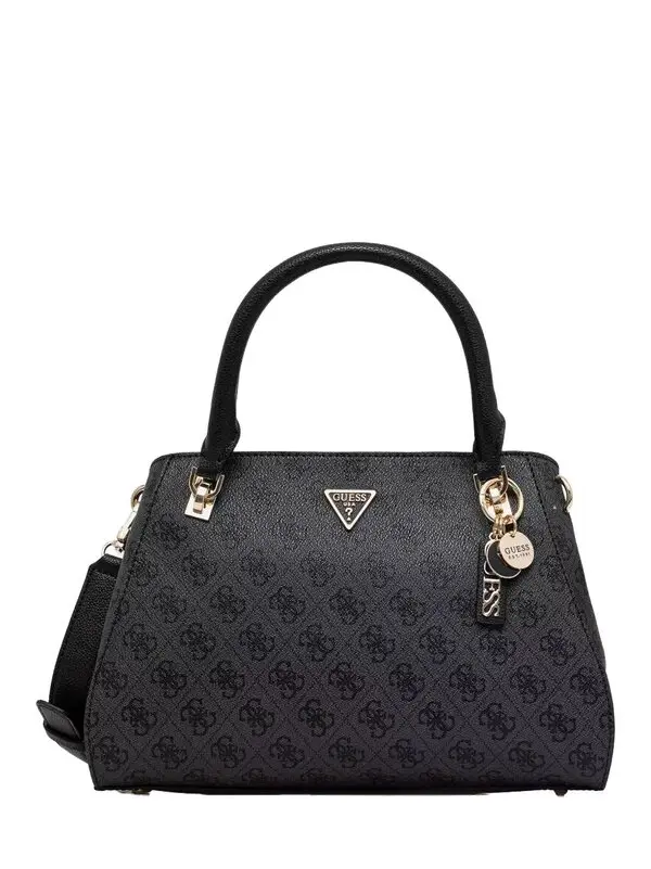 Guess Monogram Satchel With Charm - Black