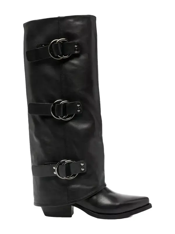 METISSE 50mm Buckle-detail Boots - Black
