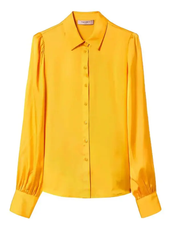 TWINSET Bishop-sleeve Polka-dot Shirt - Yellow