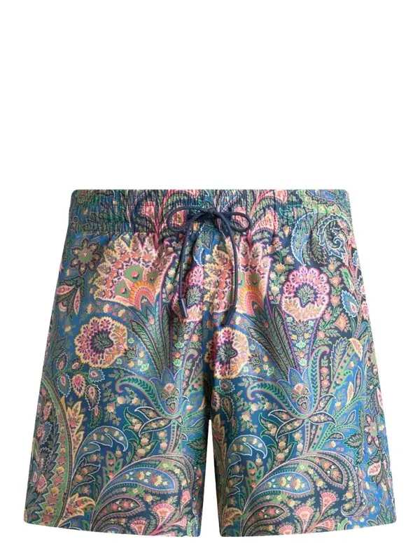 Etro Paisley-print Swim Shorts - Blue