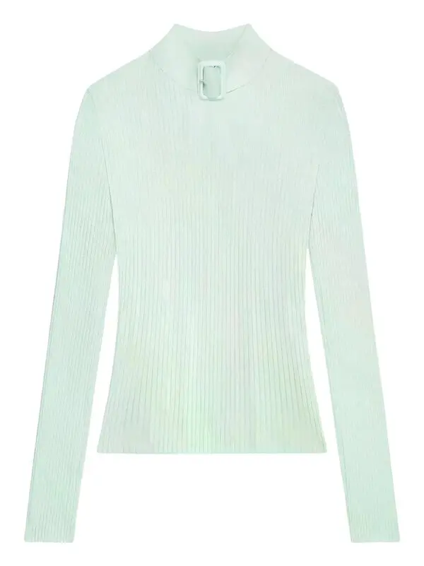 COURREGES Buckle-neck Ribbed Sweater - Green