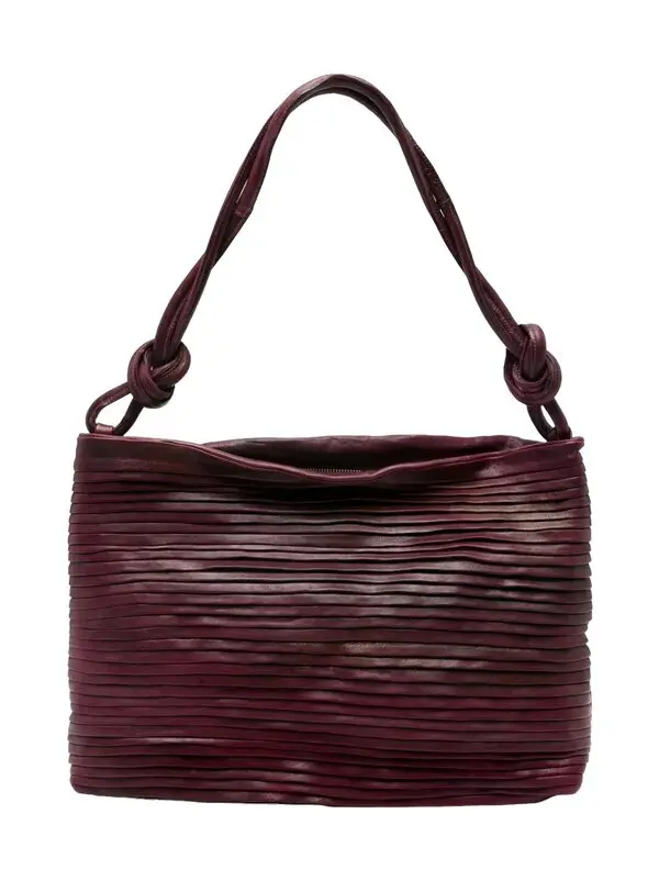 SOMMET Pleated Knot Shoulder Bag - Red