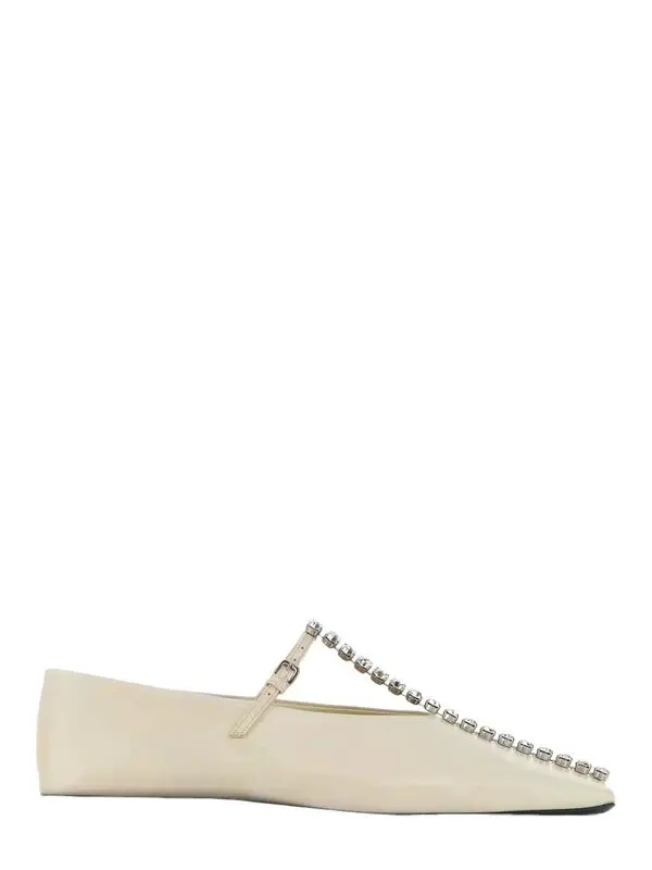JIL SANDER Crystal-embellished Ballerinas - Neutrals