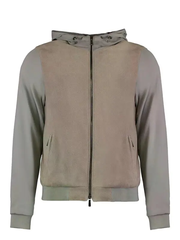 MOORER Amadeo Zip-up Hooded Jacket - Neutrals
