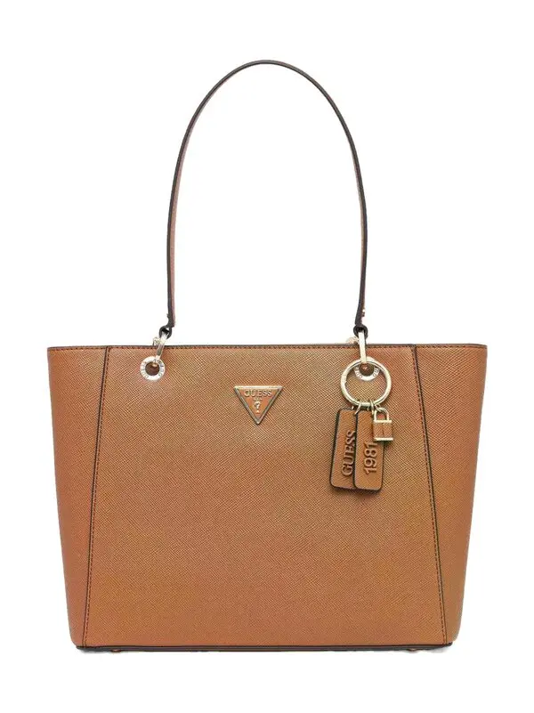 Guess Logo-charm Tote Bag - Brown