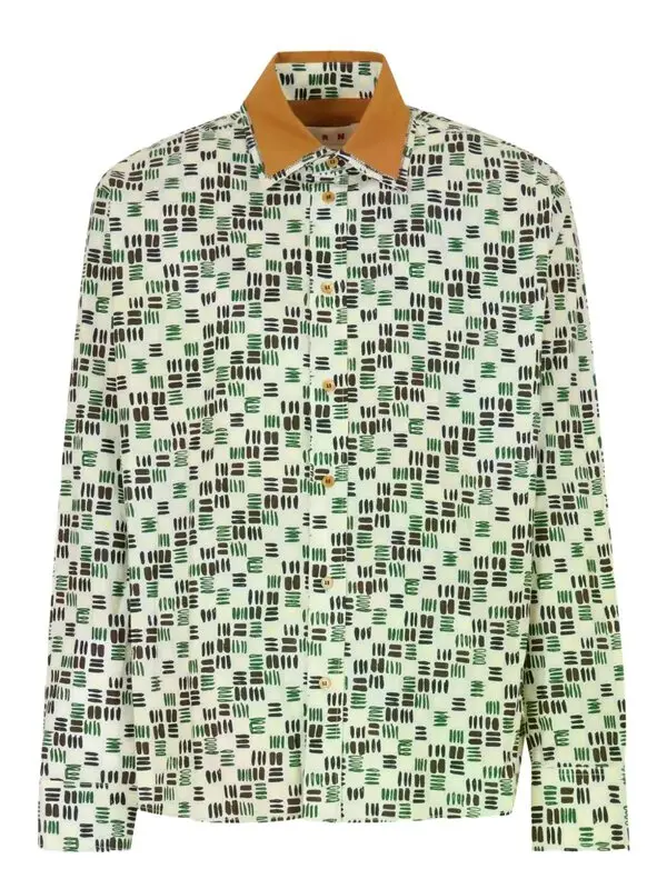Marni Long-sleeves Printed Shirt - White