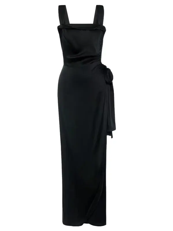MAISON MARGIELA Bow-detail Asymmetric Gown - Black