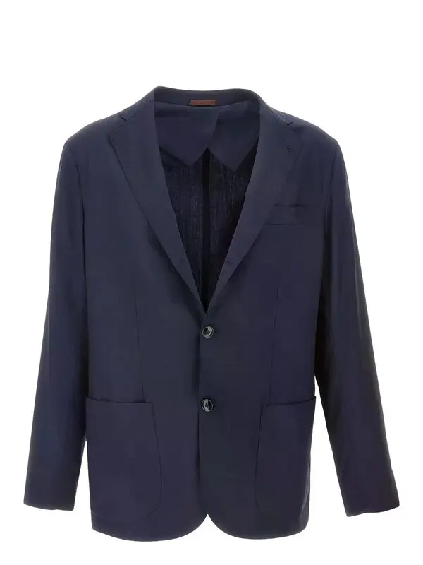 BARBA NAPOLI Chest-pocket Three-button Blazer - Blue