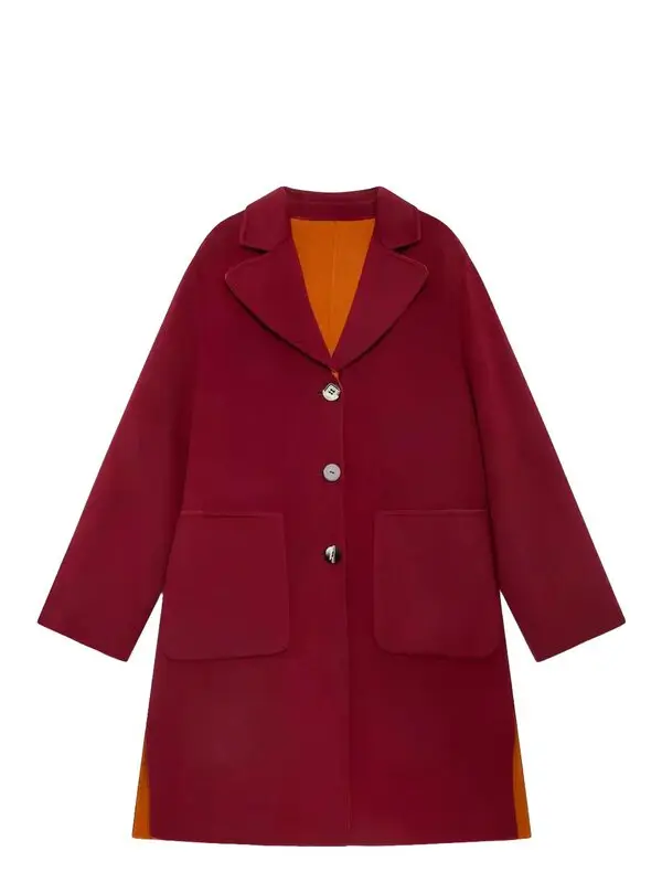 Malìparmi Wool Coat With Pockets And Button Details - Pink