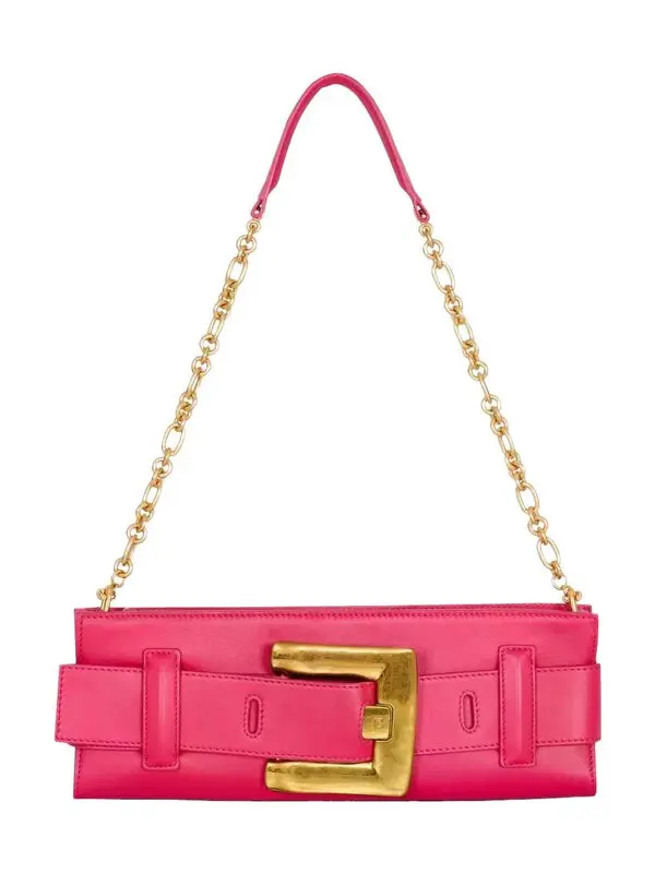 Balmain Anthem Leather Shoulder Bag - Pink