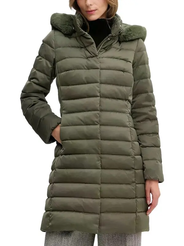 Geox Hooded Quilted Coat - Green