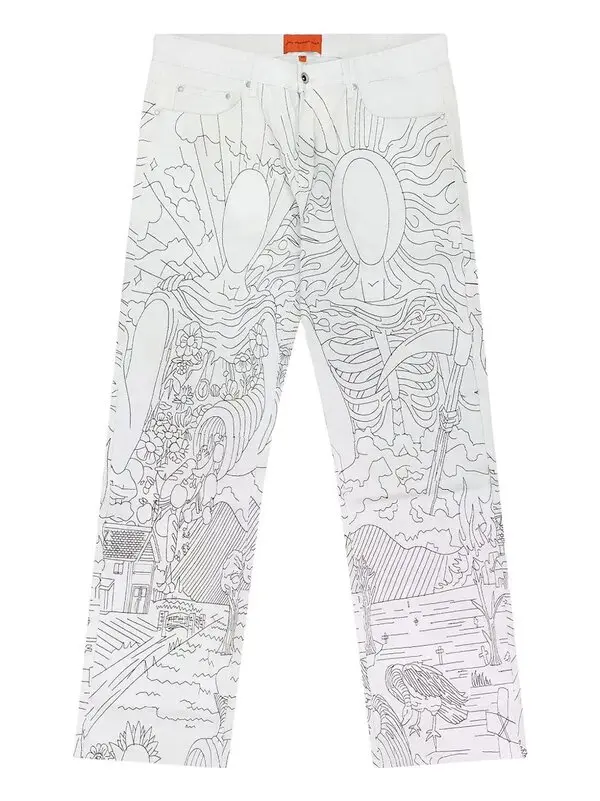 WHO DECIDES WAR BY EV BRAVADO Duality Straight-leg Jeans - White
