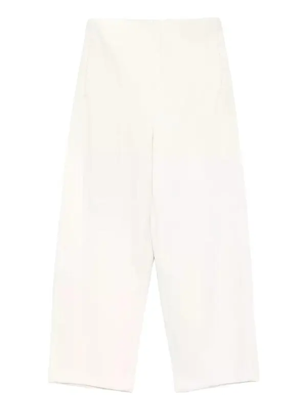 Max Mara Cropped Palazzo Trousers - 001 White