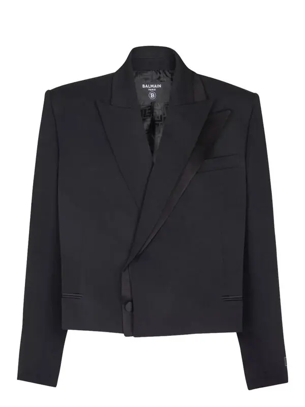 Balmain Grain De Poudre Wool Blazer - Black