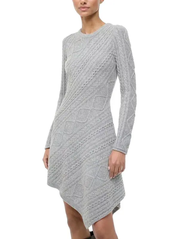 Staud Cable-knit Mini Sweater Dress - Grey