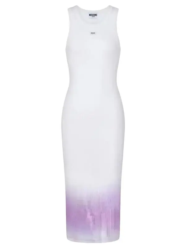 Moschino Ombre-effect Sleeveless Midi Dress - White