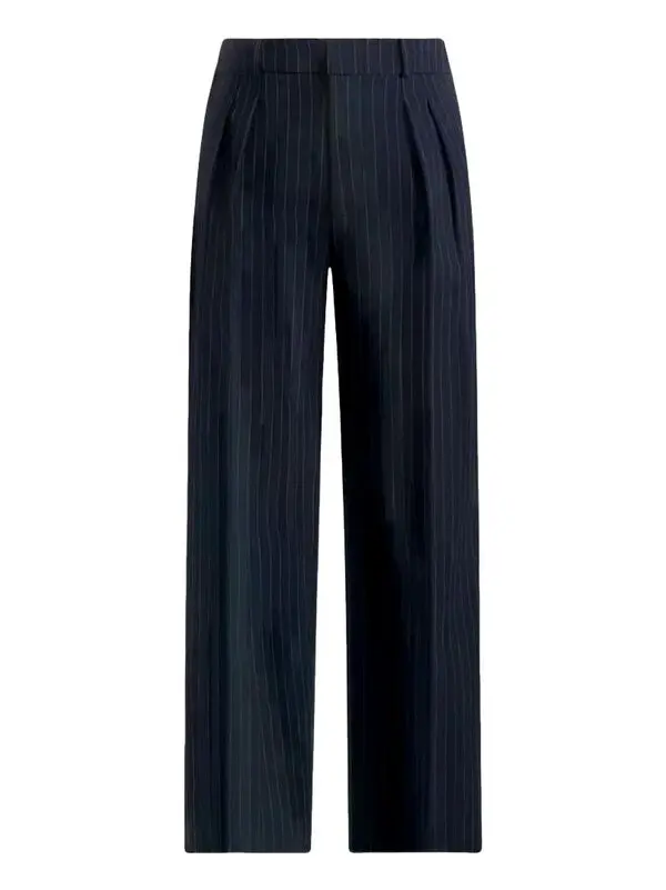 Manière De Voir Pinstripe Pleated Tailored Trousers - Blue