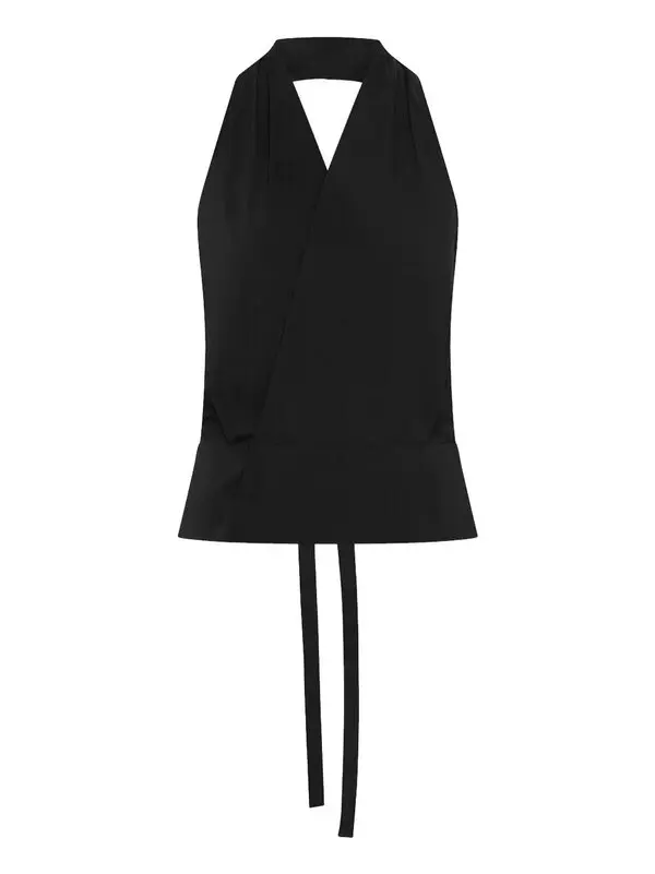 ST. AGNI Halterneck Wrap Top - Black