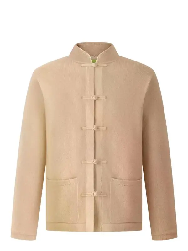 Shanghai Tang Knot Button Cardigan - Neutrals