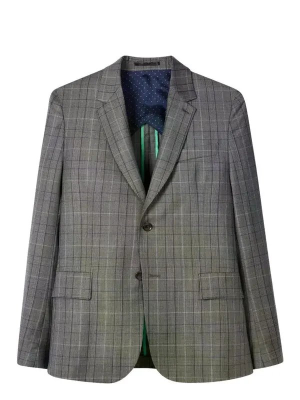 Paul Smith Check Single-breasted Blazer - Grey