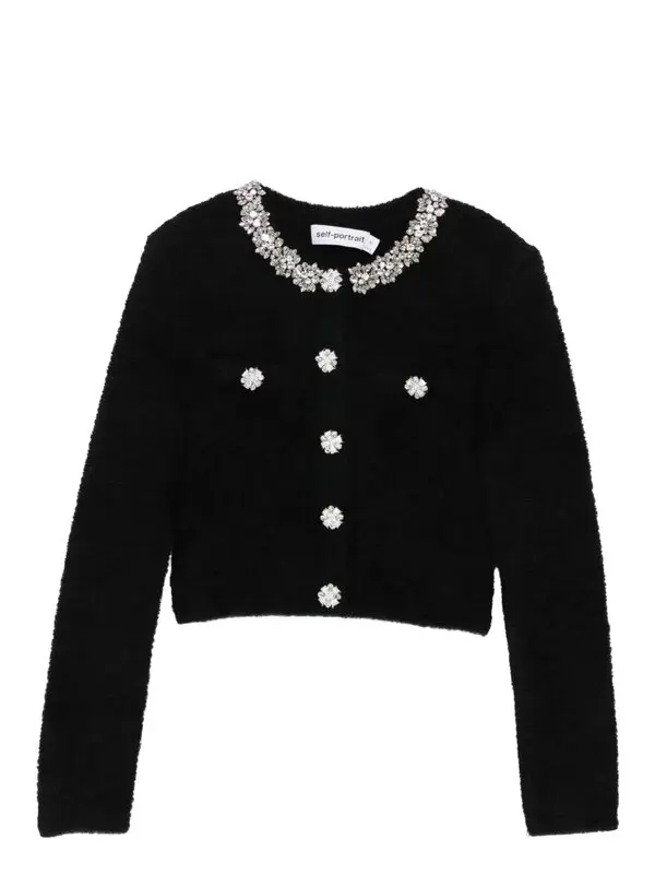 SELF-PORTRAIT Embellished-button Jacket - Black