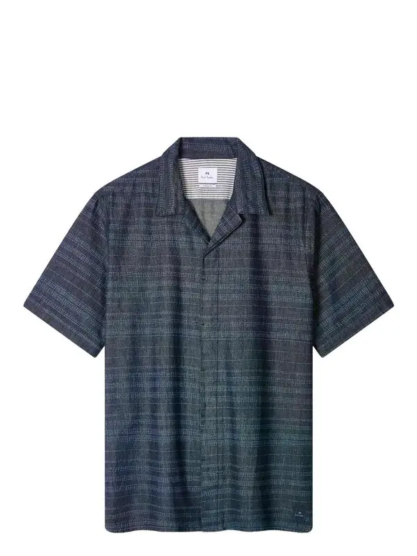 Paul Smith Logo-pacth Shirt - Blue