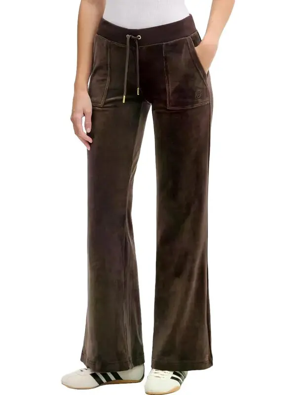 Juicy Couture Patch-pockets Logo-embroidered Track Pants - Brown