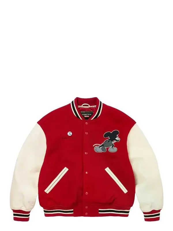 Supreme Appliqued Varsity Jacket - Red