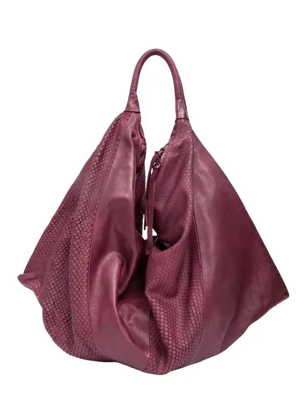 SOMMET Snakeskin-embossed Shoulder Bag - Red