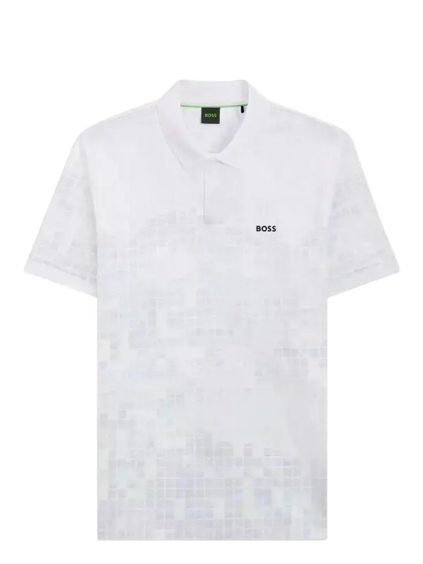 BOSS Geometric-pattern Polo Shirt - White