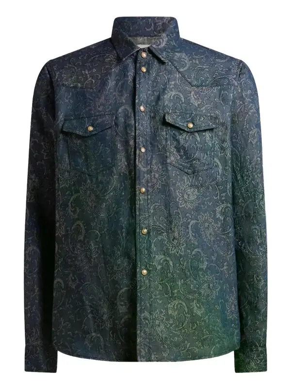 Etro Paisley-jacquard Shirt - Blue