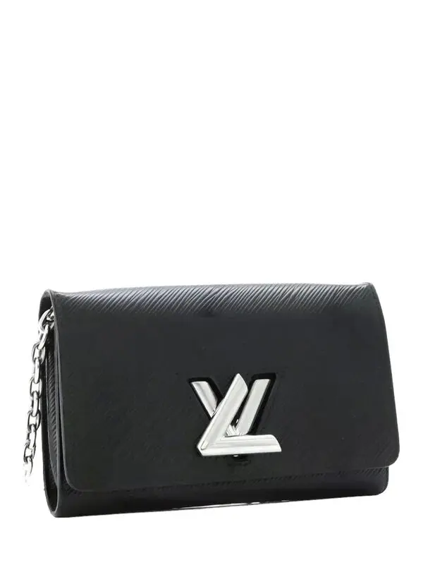 LOUIS VUITTON Twist Chain Wallet Epi Leather Crossbody Bag - Black