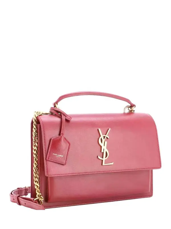 Saint Laurent Sunset Top Handle Medium Shoulder Bag - Red