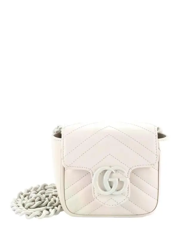 Gucci Gg Marmont Flap Matelasse Leather Mini Belt Bag - Neutrals