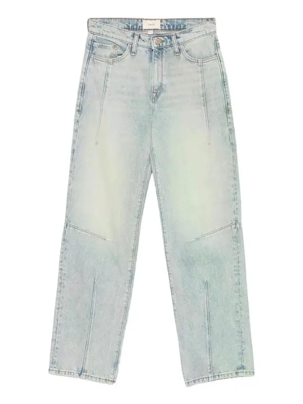 TRIARCHY Paneled Slit Jeans - Blue