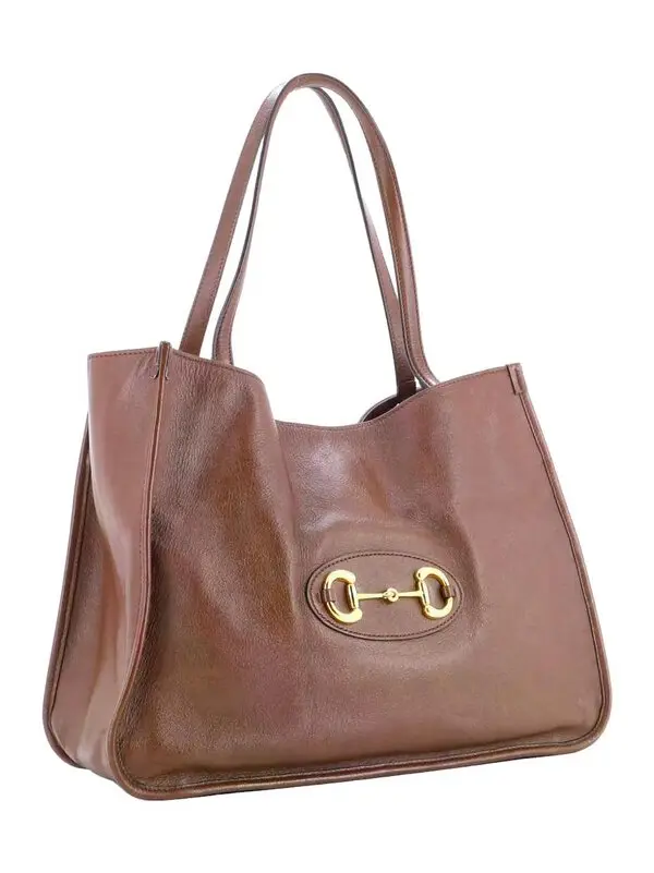 Gucci Horsebit 1955 Leather Medium Tote Bag - Brown
