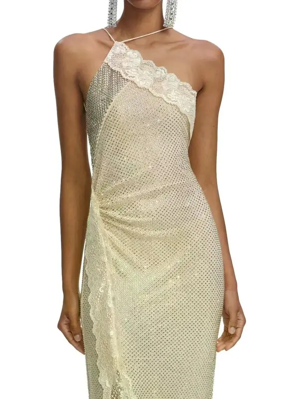 SELF-PORTRAIT Crystal-embellished Lace Maxi Dress - Neutrals