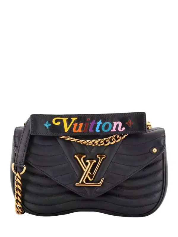 LOUIS VUITTON New Wave Chain Mm Crossbody Bag Quilted Leather - Black