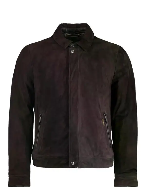 MOORER Anfossi Zip-up Leather Jacket - Brown
