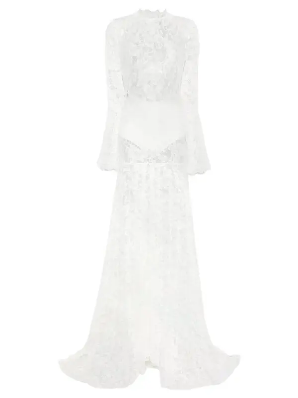 MIAU BY CLARA ROTESCU Lace Maxi Dress - White