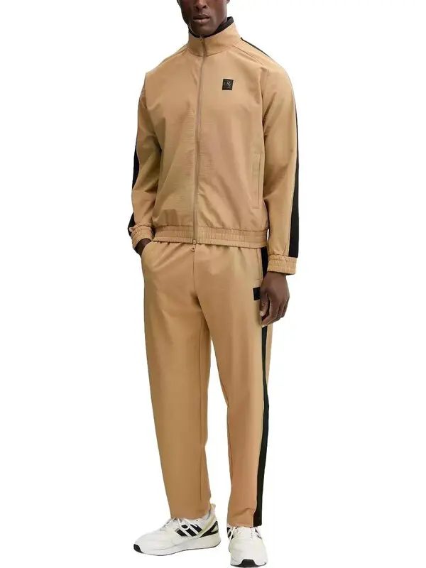 Emporio Armani Side-stripe Zip-up Tracksuit - Neutrals