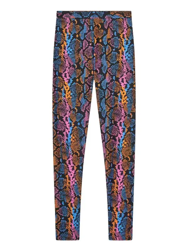 Versace Snakeskin-print Leggings - Black
